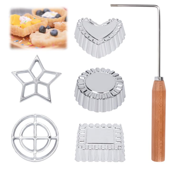Amazon.com: 6 Pcs Bunuelos Mold with Handle, Rosette Iron Molds Set ...