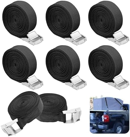 Ratchet Tie Down Straps, 8PCS Heavy Duty Lashing Straps with Cam Buckle ...