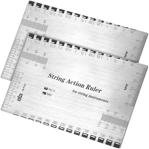 Amazon.com: Qianyu 2 Pcs Guitar String Action Gauge Ruler Stainless ...