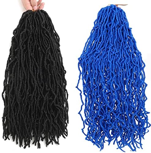 Amazon.com : 6 Packs Faux Locs Crochet Hair 24Inch Black Soft Locs 24 ...