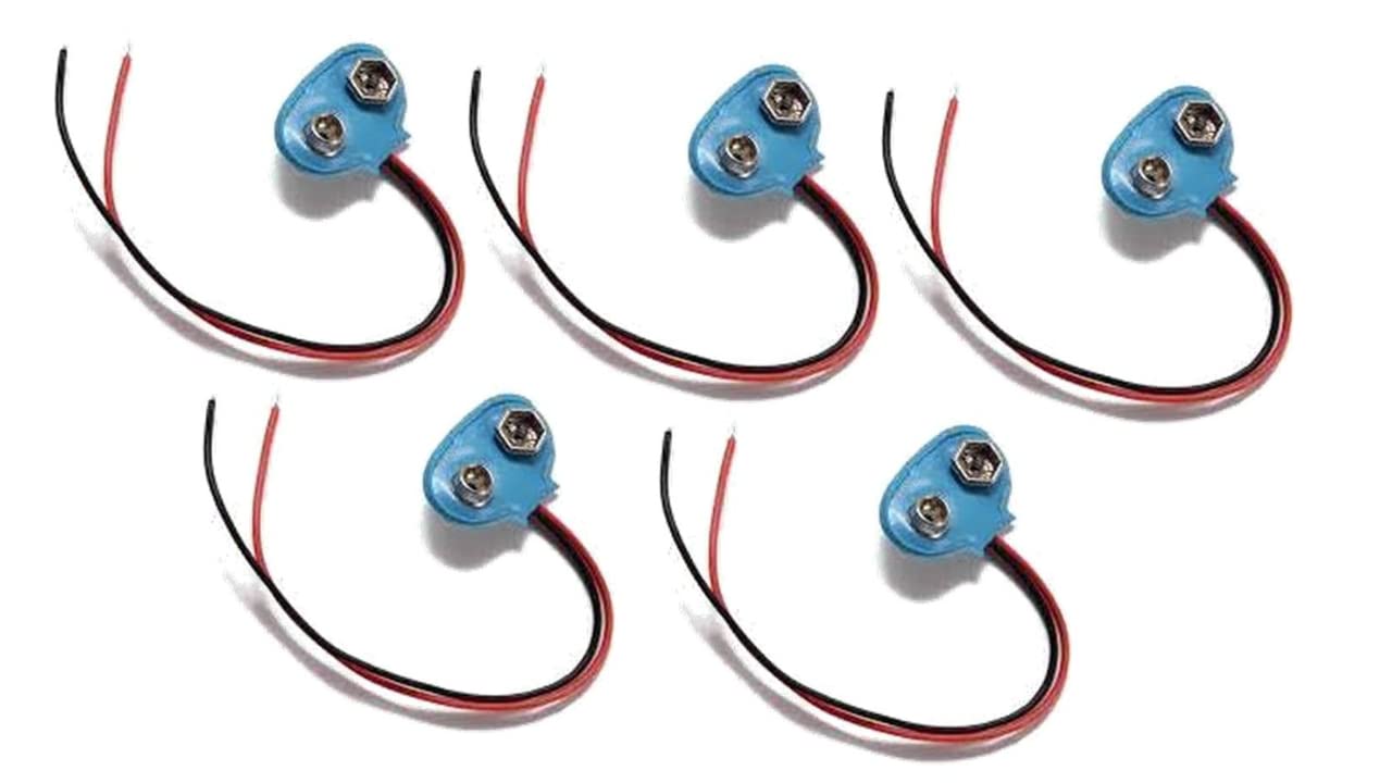 ESPtonics 5 Pcs 9V Battery Adapter Snapper Connector Clip Lead Wires ...