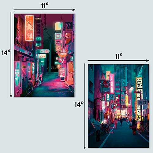 Japan Art Poster Set of 2 – Japanese Print Artwork on Canvas Roll ...