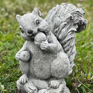 Amazon.com : Concrete Squirrel Statue for Garden Stone Squirrel ...