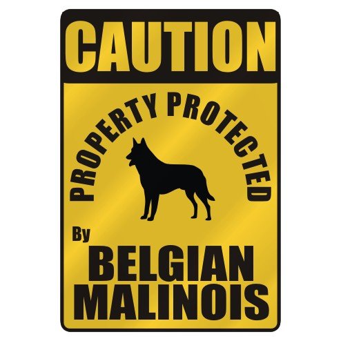 CAUTION " PROPERTY PROTECTED BY BELGIAN MALINOIS " PARKING SIGN DOG ...