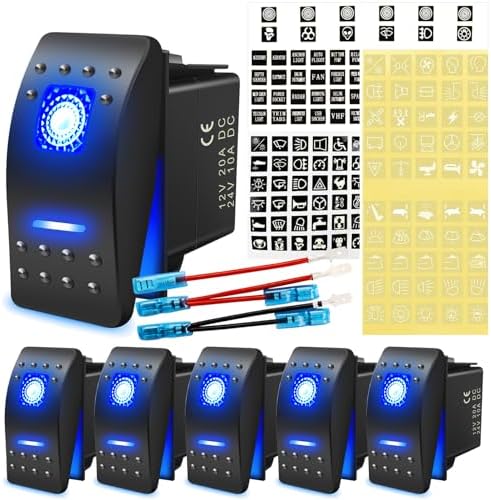 Amazon.com: Anina 6PCS Rocker Switches 4Pin SPST 20A/12V 10A/24V ON/Off ...