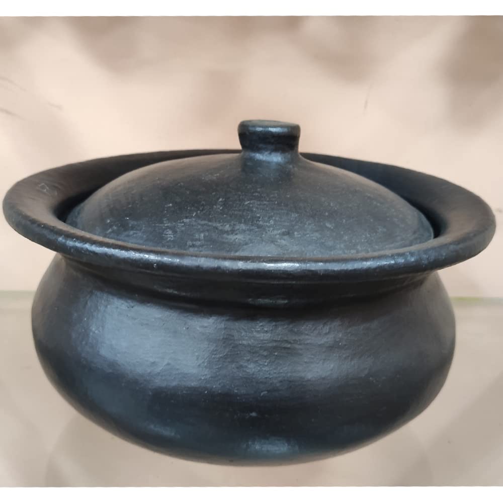 Buy ECOHIND-Black Clay Handi with lid for Cooking in Gas | Longpi Black ...