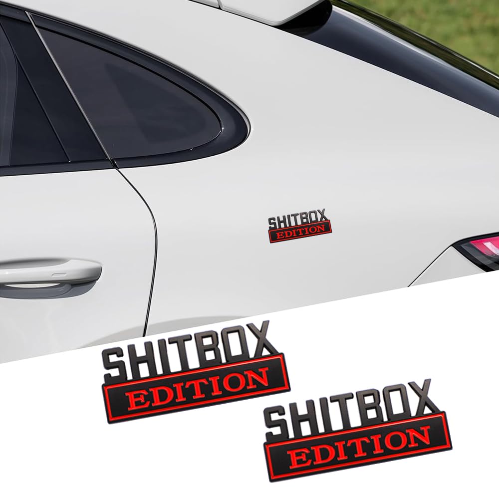 Snapklik.com : 2 Pcs SHITBOX Edition Emblem Car Side Rear Front Hood ...