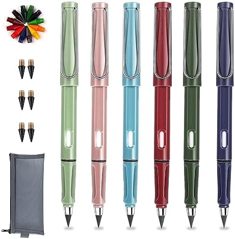 Amazon.com : Catcan 2Pcs Metallic Everlasting Pencil, Reusable Metal ...