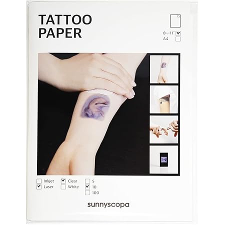 Amazon.com : Sunnyscopa Printable Temporary Tattoo Paper for INKJET ...