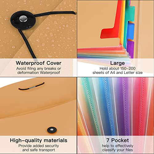 Snapklik.com : 7 Pocket Accordian File Folders, Expanding File Folder ...