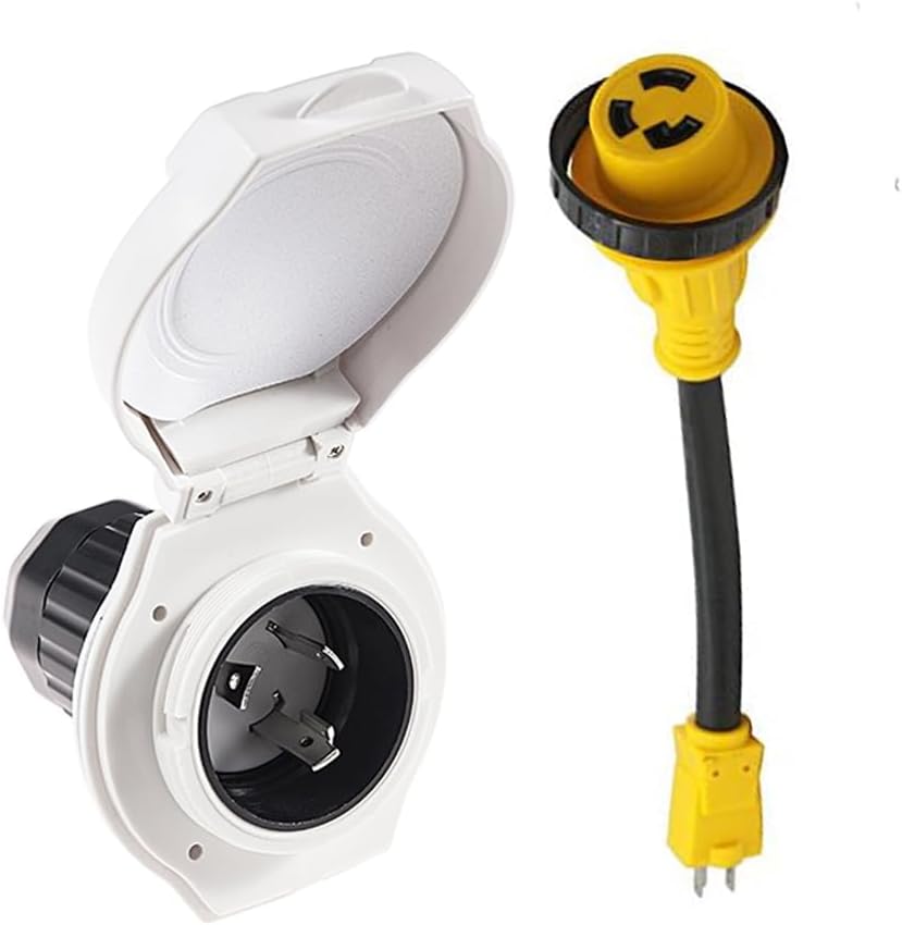 Amazon.com: Malxs Shore Power Inlet 125V 30 Amp RV Adapter NEMA L5-30P ...
