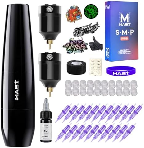 Amazon.com: Mast Tour Tattoo Kit, Wireless Rotary Tattoo Pen Machine ...