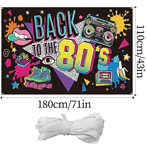 LLMSIX 80’S Theme Party Decorations Backdrop Background Decoration 80s ...
