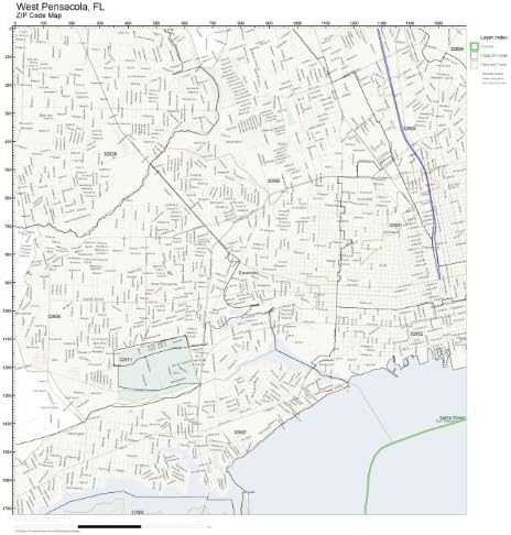Amazon.com: ZIP Code Wall Map of West Pensacola, FL ZIP Code Map ...