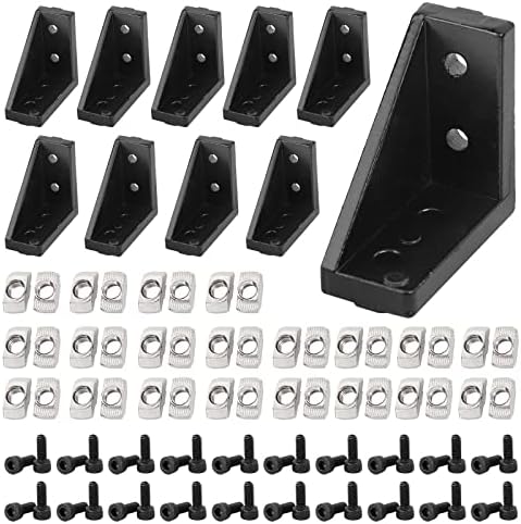 Amazon.com: SeekLiny 8Pcs 2040 Corner Brackets Set with 32Pcs M5 T Slot ...