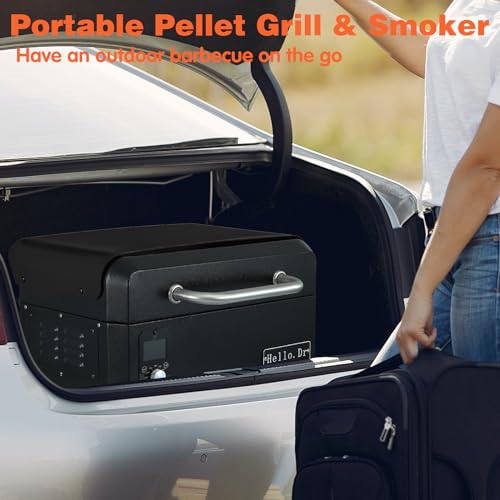 Hello.Dr Portable Wood Pellet Grill and Smoker,Electric Outdoor 8 in 1 ...