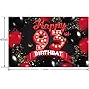 Amazon.com: Happy 93rd Birthday Red and Black Banner Backdrop ...