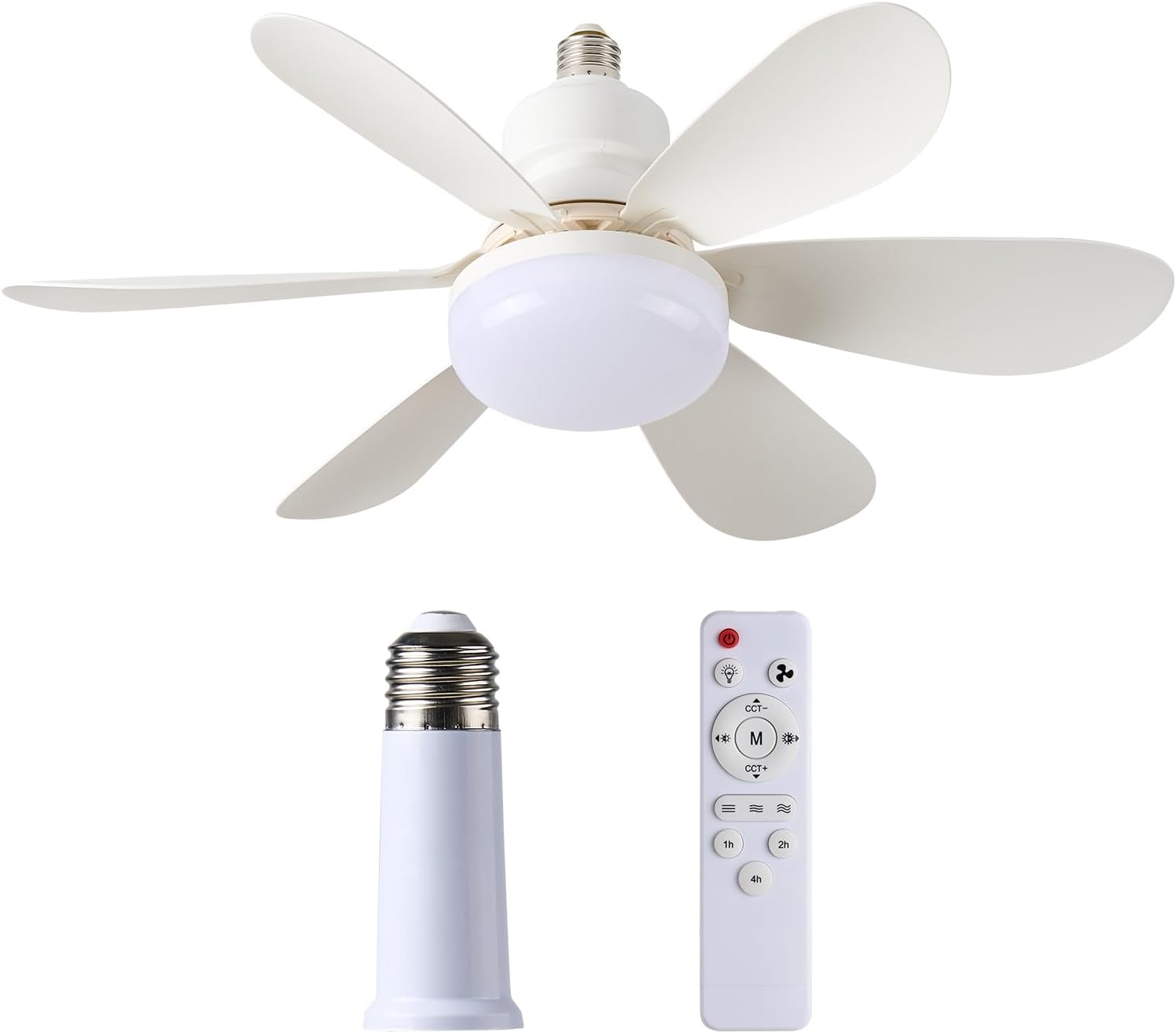 20.5" Socket Fan Light, Light Ceiling Fan with 3-Speeds,Ceiling Fans ...