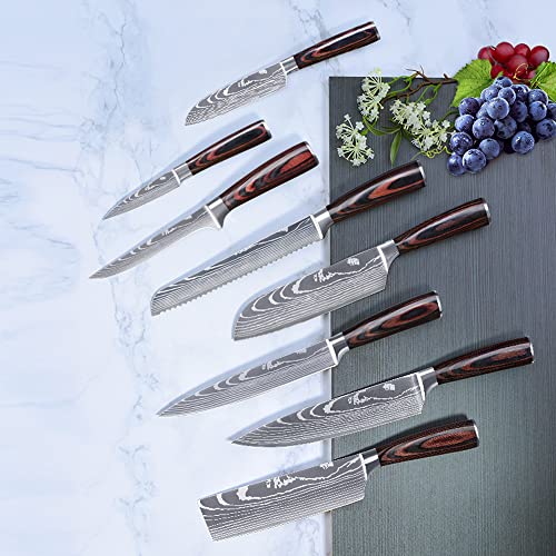 Kitchen Knife Set, Professional 8 Pcs Kitchen Chef Knife Set, Chef ...
