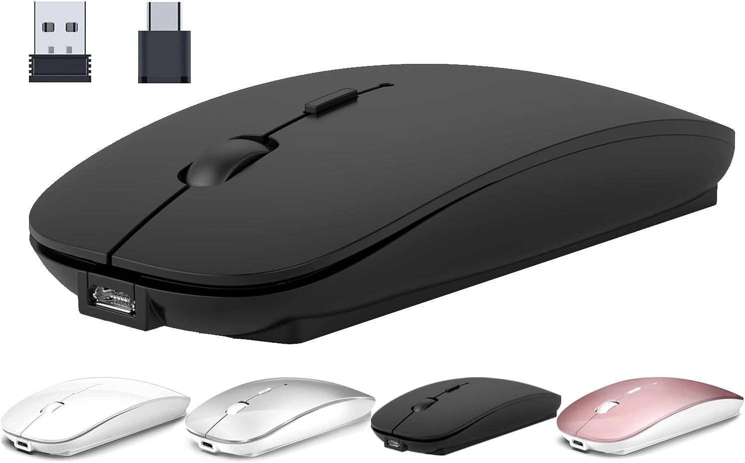 Amazon.com: Mouse inalámbrico recargable para laptop, mouse portátil ...