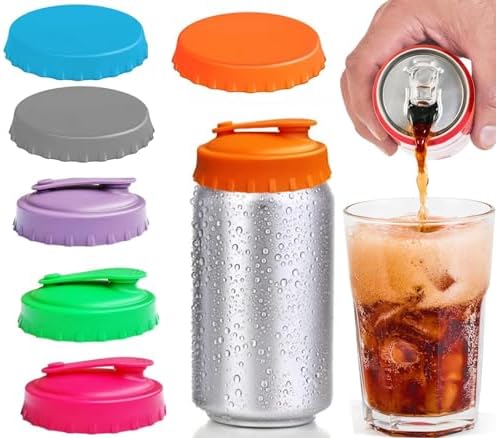 Pack of 6 drinks can seals, drinks cans lid, can cap, beer cans cover ...