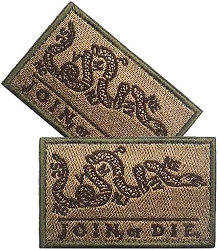 Amazon.com: Vmcoatdu 2 Pieces Join Or Die Tactical Embroidered Patch Badge Emblem with Hook and ...