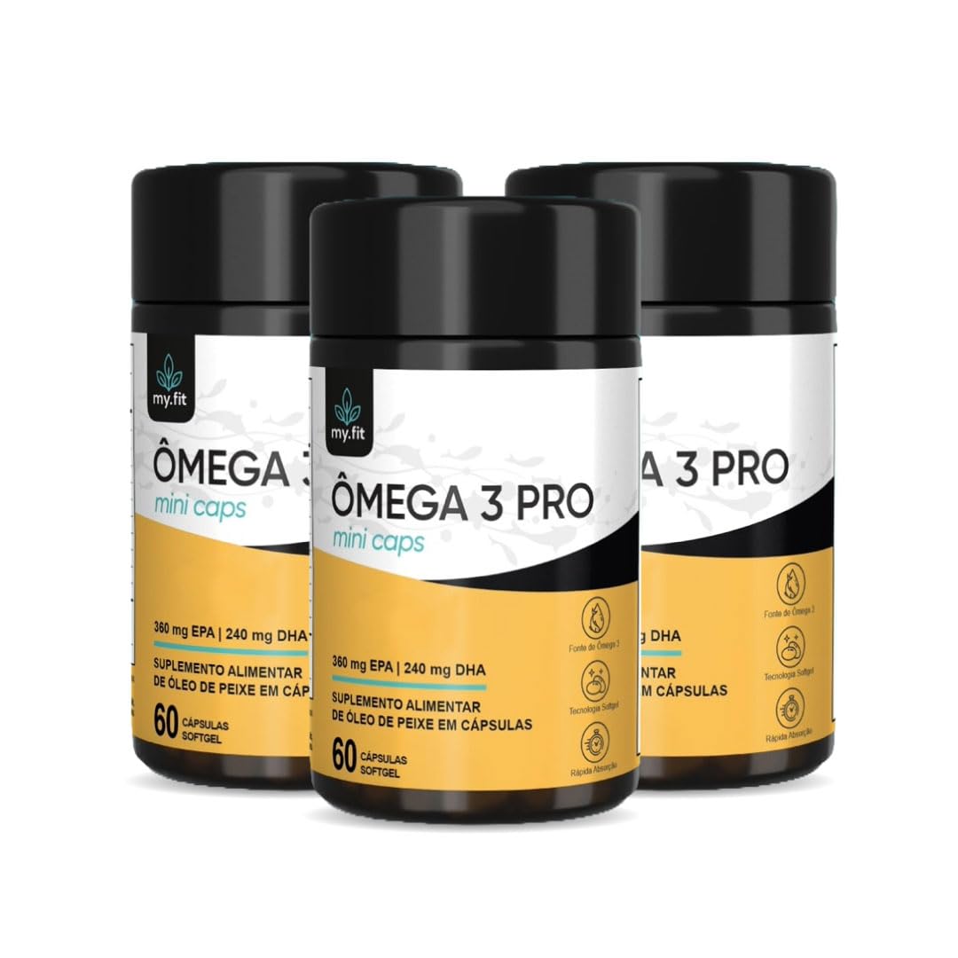 Kit 3x Ômega 3 Pro EPA/DHA, Não deixa Gosto - Versão Mini Cáps, Total ...