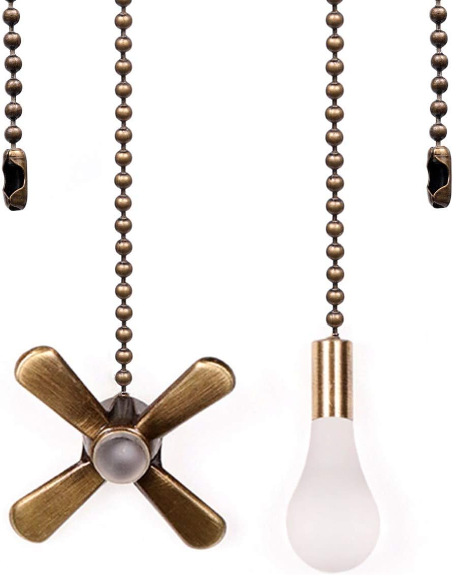 Ceiling Fan Pull Chain, 𝟭𝟮 𝗶𝗻𝗰𝗵 Extra Long with Decorative Frosted ...