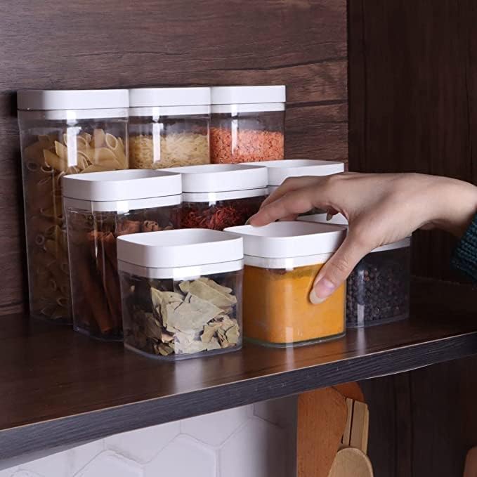 9 Pices Set Of Square Acrylic Durable Grain Storage Case Transparent ...