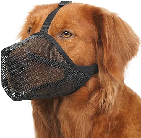 Dog Muzzle, Soft Mesh Dog Muzzles for Small Medium Large Dogs, Breathable Dog Mouth Guard with ...