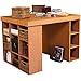 Amazon.com: Project Center Desk with Bookcase and 3 Bin Cabinet-Oak ...