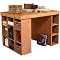Amazon.com: Project Center Desk with Bookcase and 3 Bin Cabinet-Walnut