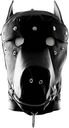 Amazon.com: MAMOHSS Womens Full Face Leather Mask Dog Puppy Hood Custom ...