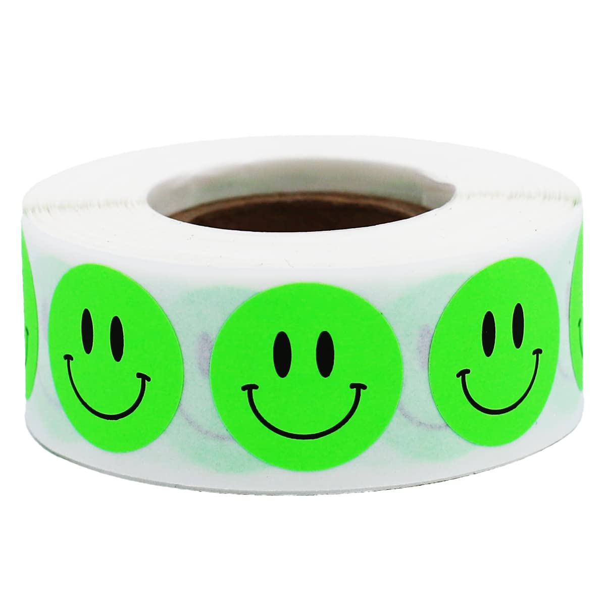 Amazon.com: Pegatinas de cara feliz verde fluorescente etiquetas de ...