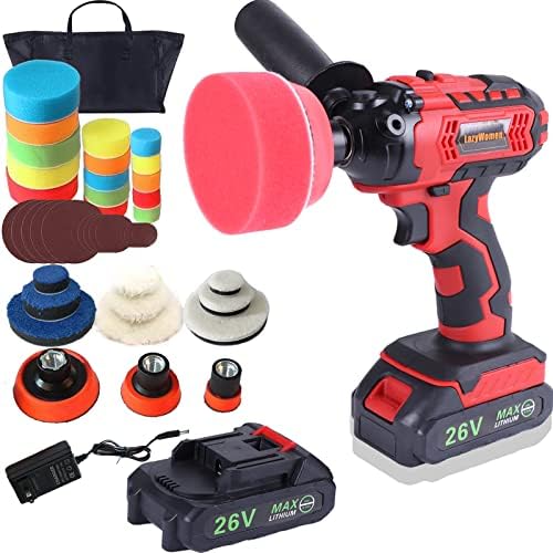 Amazon.com: LazyWomen Cordless Car Buffer Polisher Kit, 2 X 2.0Ah ...