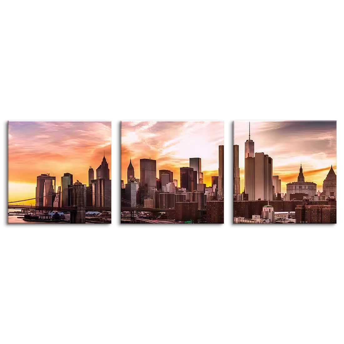 Amazon.co.jp: 3パネル都市景観の建物壁画を塗装する - エッフェル塔とタワーブリッジ＆ビッグ・ベン・タワー - キャンバスアートホームインテリア 木枠付きの完成品 (30 ...