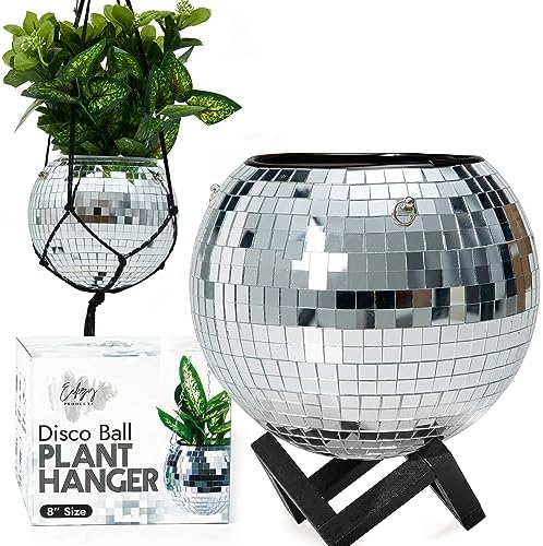 Amazon.com : 8 inch Disco Ball Planter - Mirror Ball Disco Decor ...
