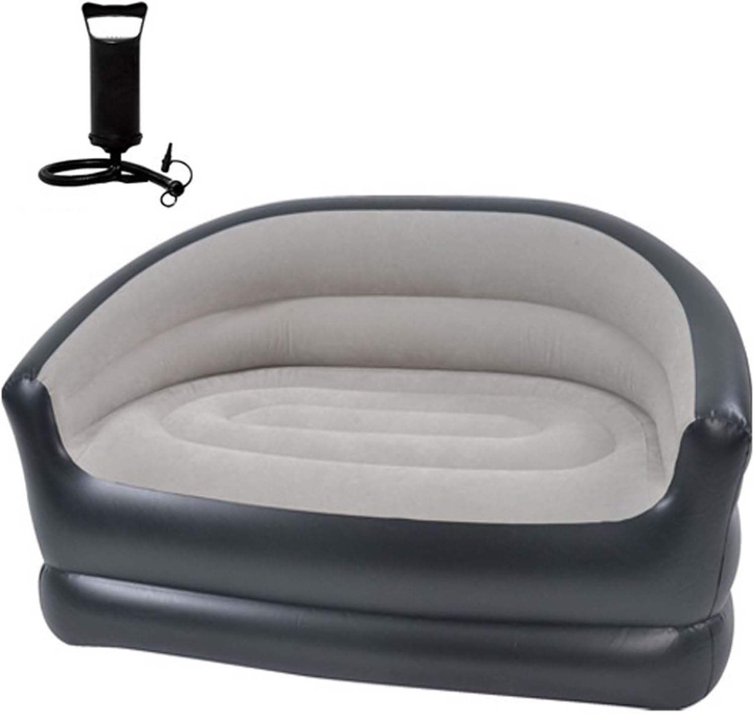 Sofá inflable doble plegable, colchón inflable con reposabrazos, sofá ...