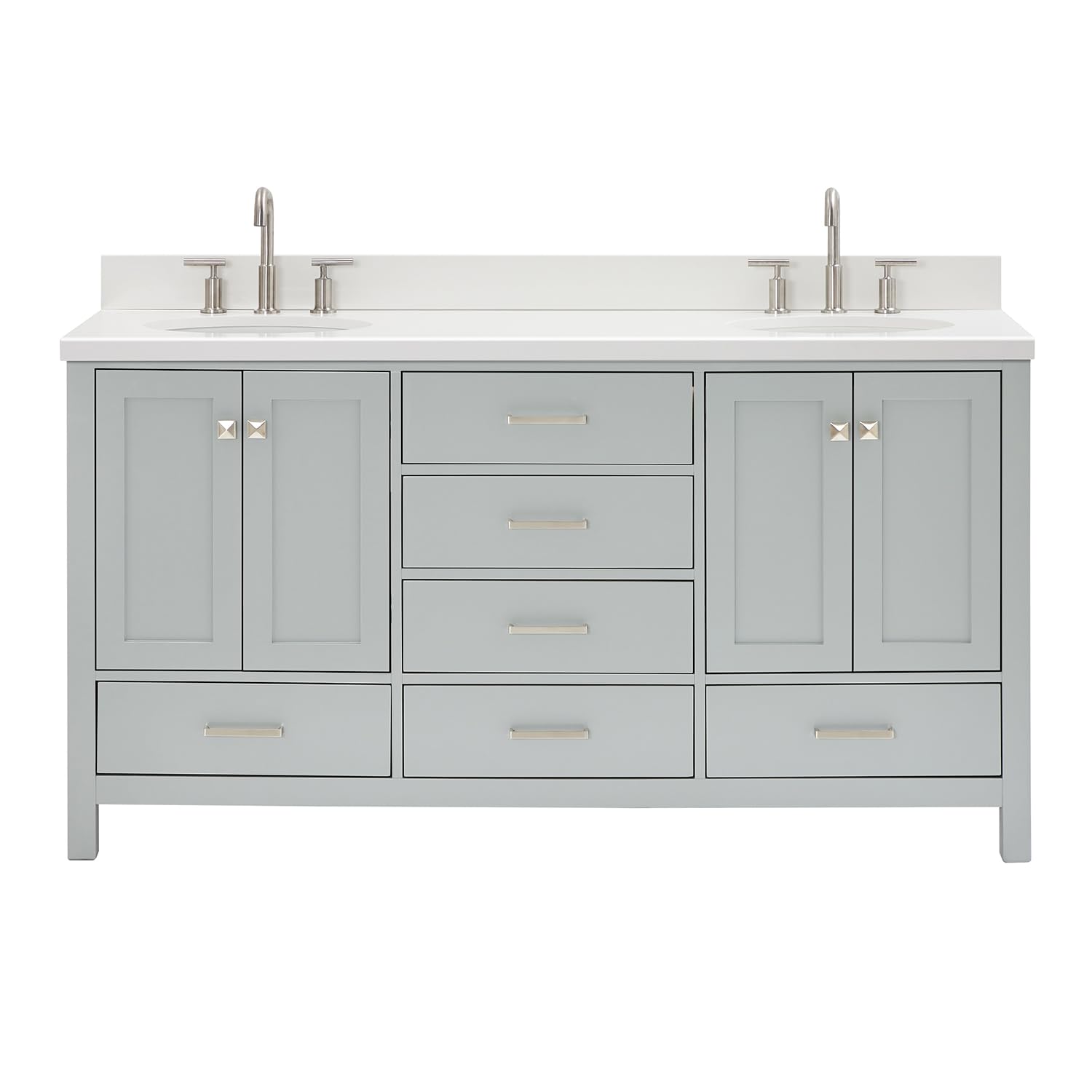 Amazon.com: ARIEL Double Bathroom Vanity 67" Inch in Grey with 1.5 ...