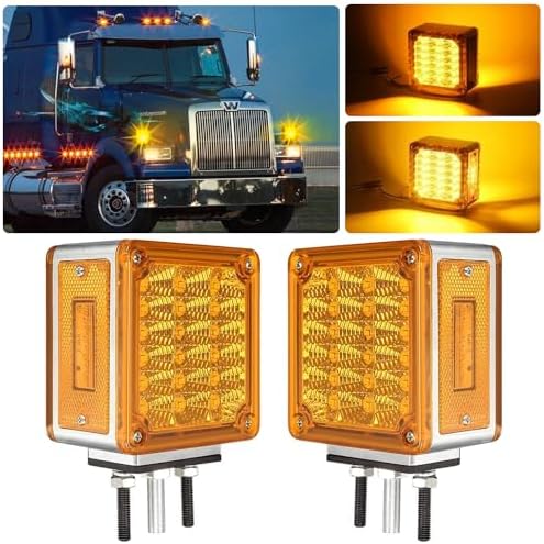Amazon.com: Gonice LED Square Pedestal Truck Lights - 2PCS 39-LED Dual ...