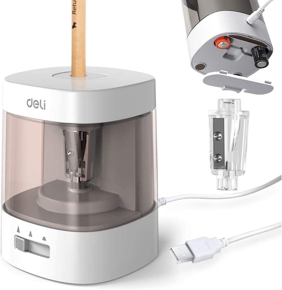 Electric Pencil Sharpener,2 Year Warranty,3 Sharpening Settings,Battery ...