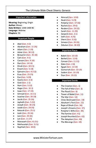 The Ultimate Bible Cheat Sheets: Genesis - Kindle edition by Fortson ...