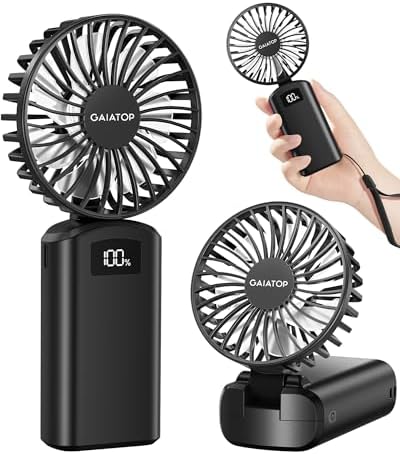 Amazon.com: Gaiatop Portable Handheld Misting Fan, 4000mAh Rechargeable ...