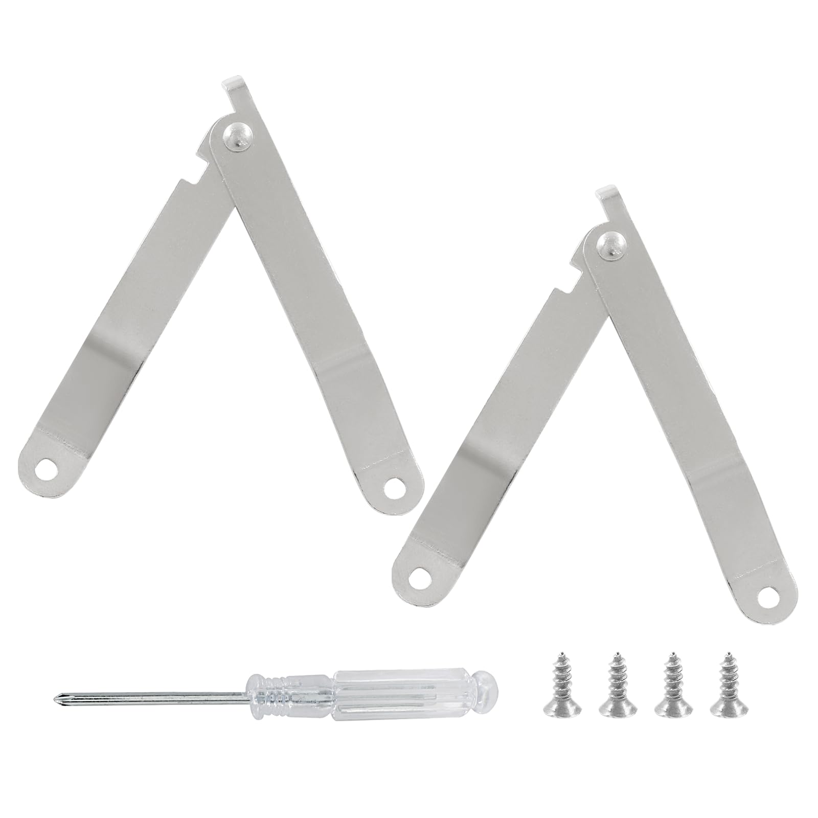Kyuionty 2Pcs Silver Folding Lid Support Hinges, Lift Up Stay Hinge for ...