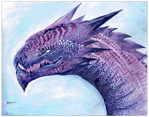 Amazon.com: Dragon Fantasy Zomok Watercolor Print. Fine Art Paper ...