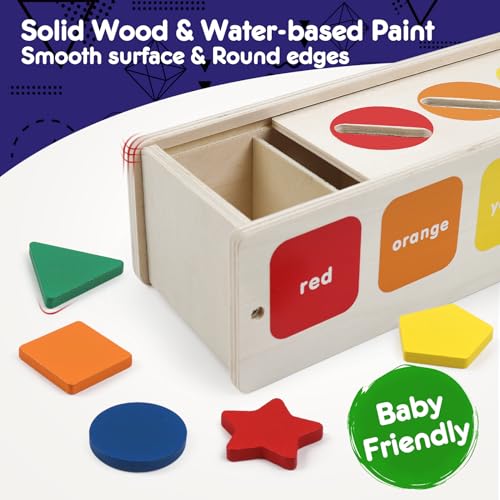Snapklik.com : ROOCHKD Wooden Sorting Box Montessori Color & Shape ...