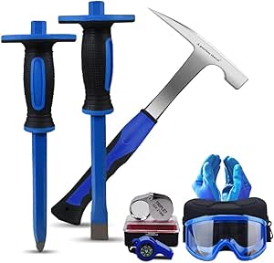 A peerless shovel 8 PCS Geology Rock Pick Equipment Kit,2 Rock Digging ...