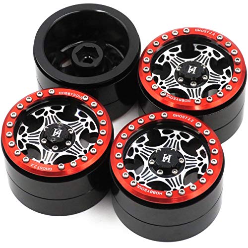 hobbysoul 4pcs RC Aluminium Ghost 2.2 beadlock Wheels Rims Hex 12mm Red ...