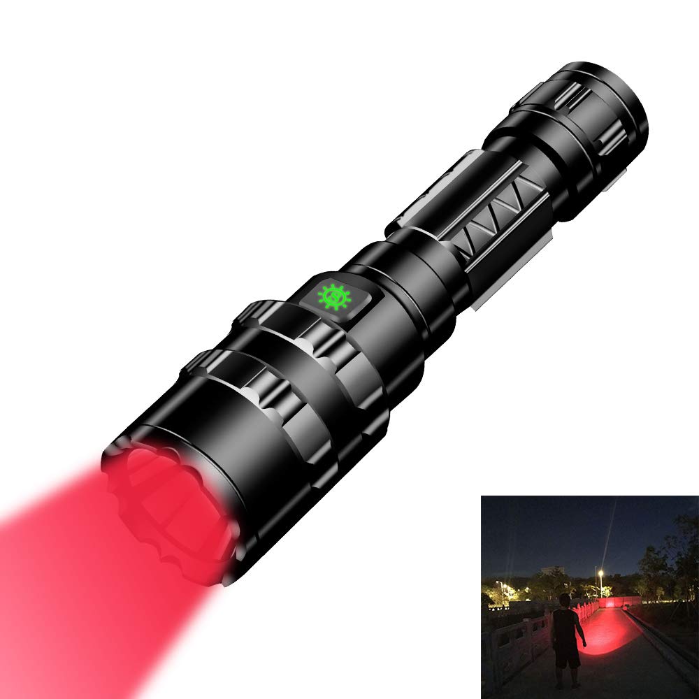 UltraFire Red Light Torch USB Charging 5 Mode LED Bright Waterproof ...