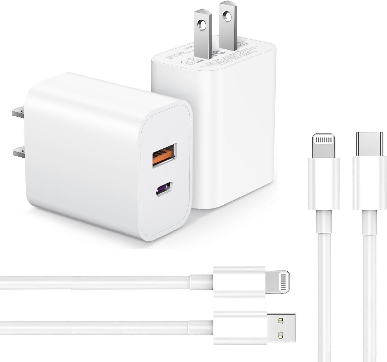 Amazon.com: Apple MFi Certified USB Wall Charger with 10 FT Lightning ...